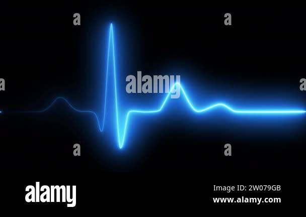 Neon heartbeat on black isolated background. 4k seamless loop animation ...