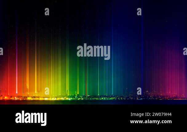 Night city panorama. Night view of the colorful city. Night landscape ...