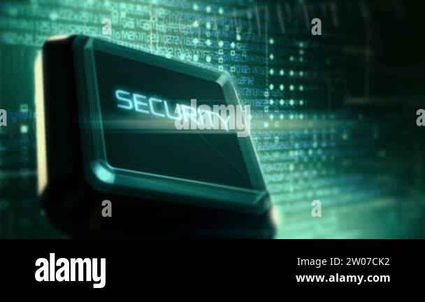Secure authentication by button. 4K UHD animation Stock Video Footage ...
