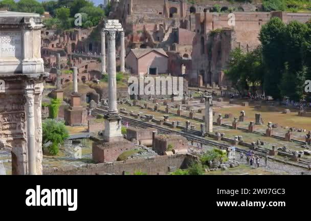 Basilica Julia at the Roman Forum in Rome. The ruins of ancient Rome ...