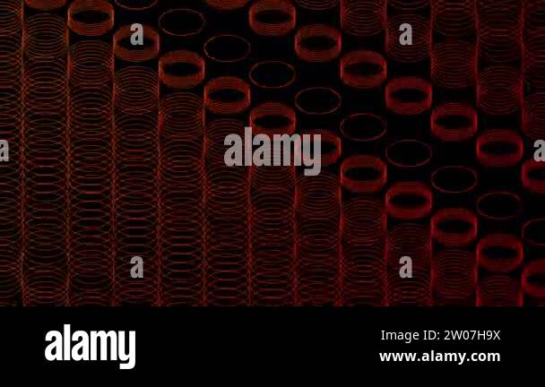 Abstract line 3D virtual isometric circle lighting moving, Technology network digital data ...