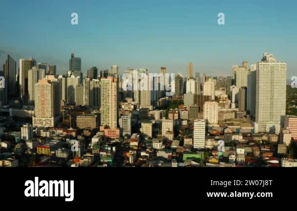 City of Manila, the capital of the Philippines with modern buildings ...