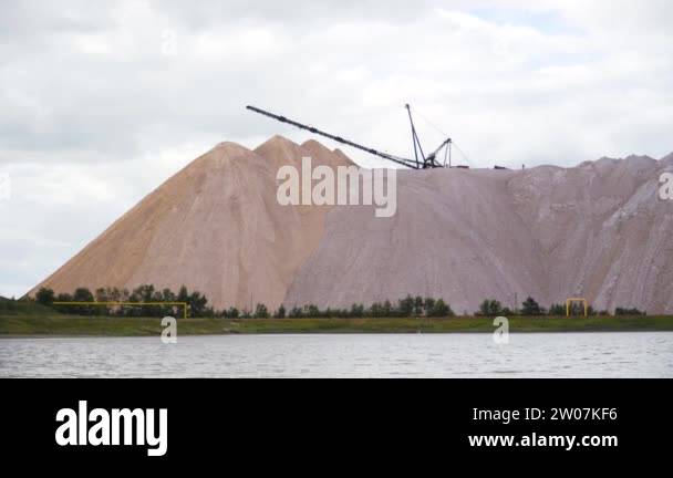 distribution crane on the waste heap. the world's largest Deposit of ...