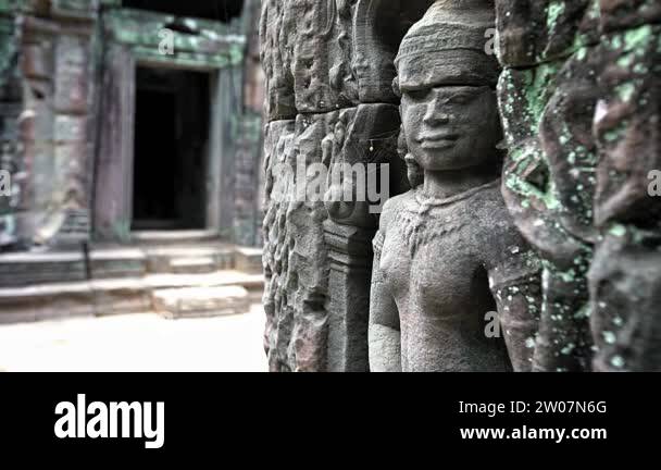 4K, Aspara relief or carvings, a female god in Hindu and Buddhist ...