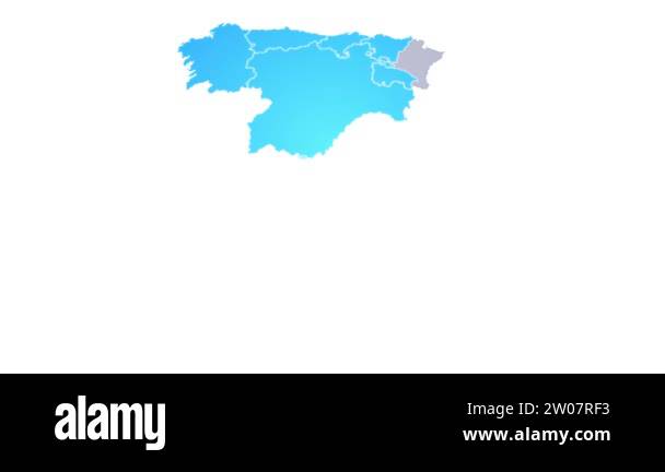Spain Map Showing Up Intro With New Regions/ 4k animated spain country ...