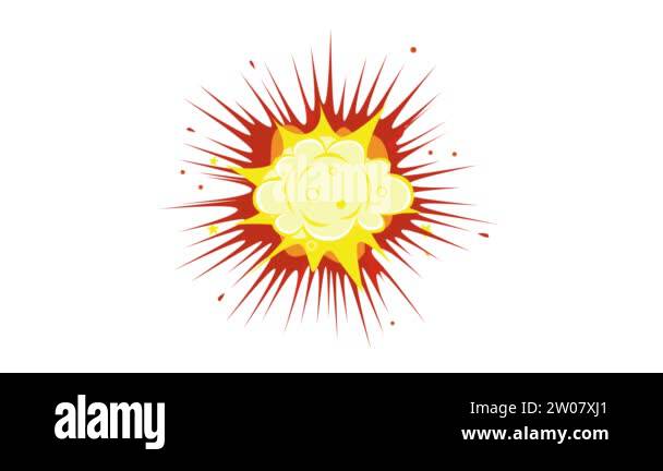 Pack Of Comic Book Blast And Explosions/ 4k animation of a set of comic ...