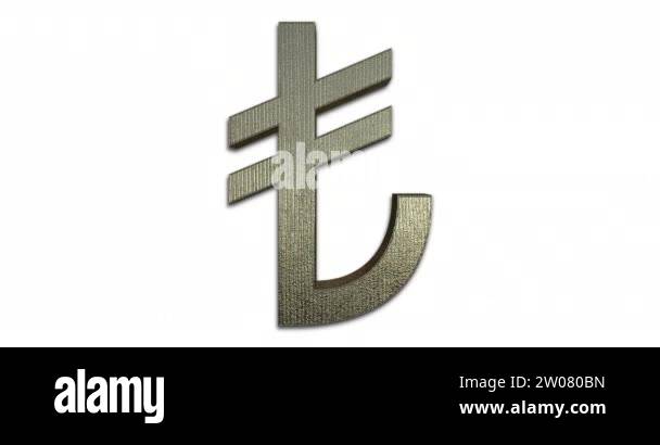 Rotating Turkish Lira Symbol Gold, 3D Looped Animation, Golden Turkish ...