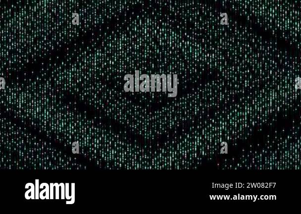 Abstract particle 3D virtual isometric square lighting moving, Technology network digital data ...