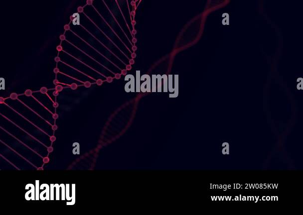 Abstract green glittering DNA double helix with depth of field ...