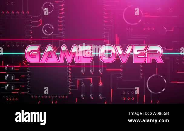 Animation of the words Game Over colored in pink and shining silver ...