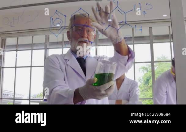 Group of Professor researcher scientist with white gown prepare ...