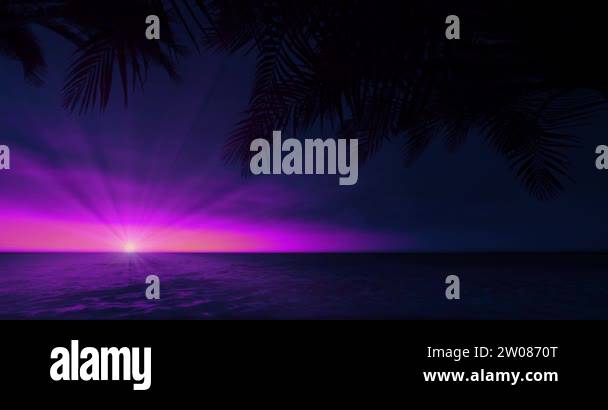 Purple evening sky view with shining left side sun surrounded by ...