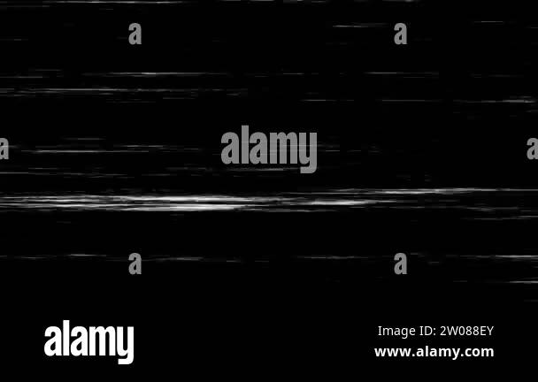 White Scratches On Black Background. Glitch Error Video Damage. VHS ...