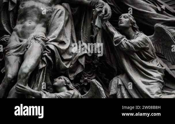 Beautiful Duomo di Milano iron gates decor in close up.Jesus Christ ...