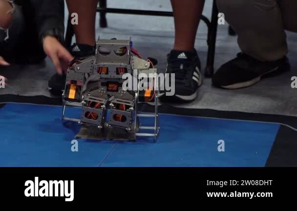 Competition robot technology. Modern robot ready to fighting. Retro ...