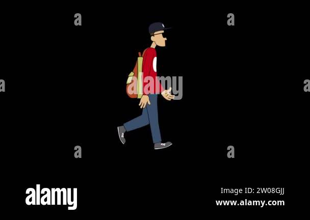 Man walk cycle. Loop animation with included alpha channel Stock Video ...