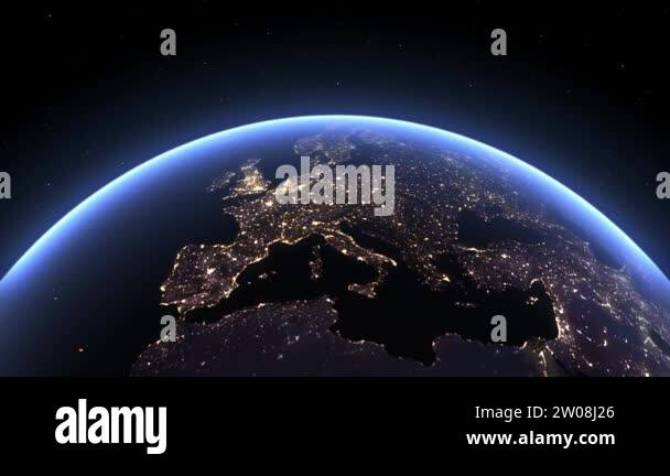 Planet Earth, view from space. 3d terrestrial globe. Rotating animation ...
