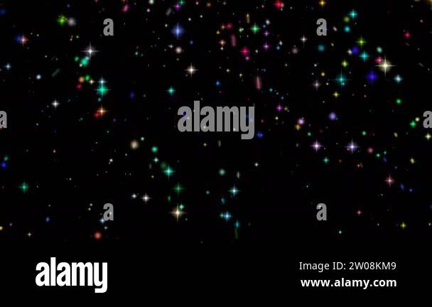 Abstract animated background with flickering moving color particles ...