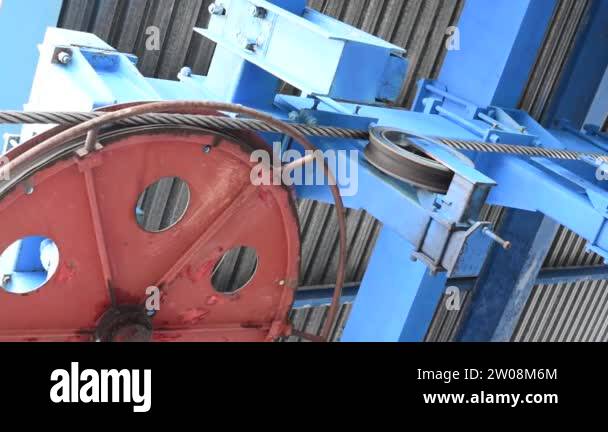 Rotating mechanism of the cable car and the end rail mechanism of the ...