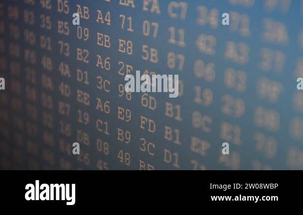 Code Binary On The Monitor Shooting Of The Binary Hexadecimal Program Code On Screen Animated