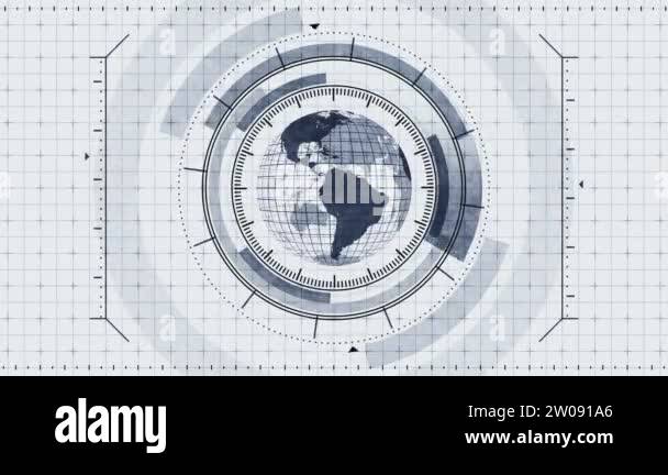 Planet earth hologram in virtual display. Futuristic user interface HUD ...