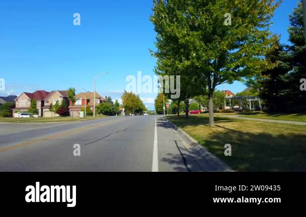 Viewpoint of City Suburb Four-Way Stop Sign Intersection Road With ...