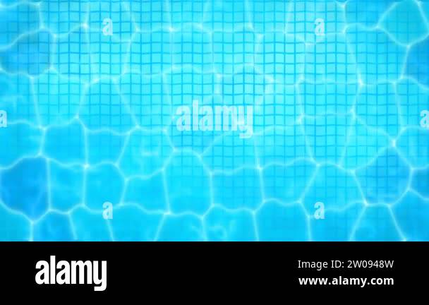 top view of an empty swimming pool - blue and crystalline water with ...