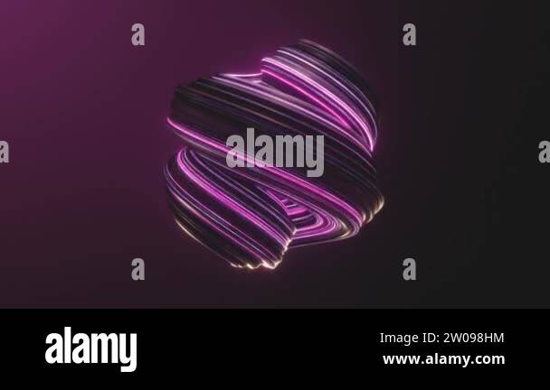 Abstract 3d Animation Rotating Twisted Shape Motion Background Design
