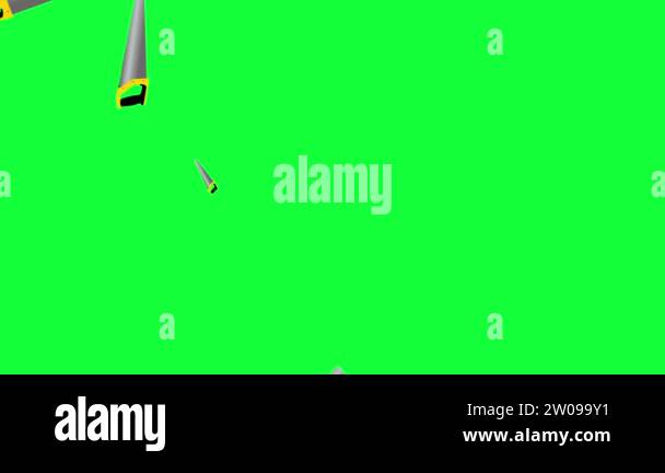 handsaw tools falling animation on green screen chroma key , graphic ...