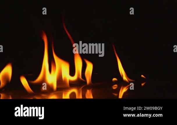 Slow Motion video shooting, Fire Flames Igniting And Burning goes off ...
