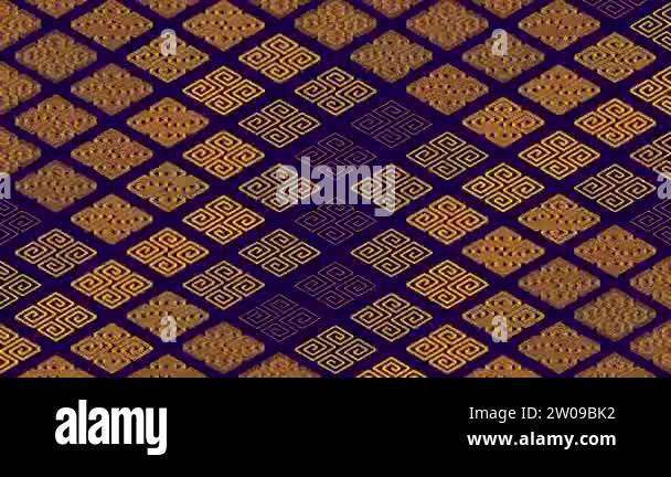 Chinese pattern abstract line 3D virtual isometric lighting moving ...