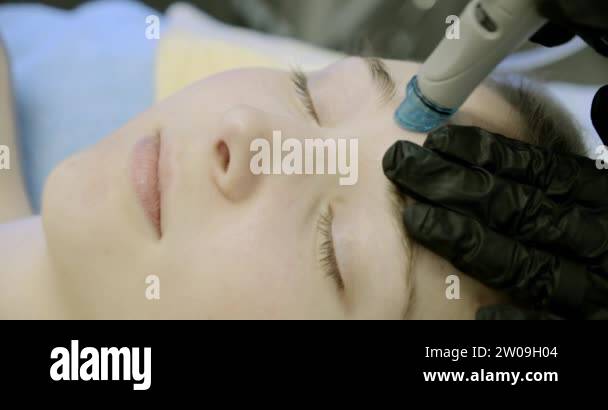 Beauty procedures. SPA Hydrofacial treatment. Extraction, exfoliation ...