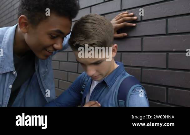 Mean student bullying rich boy, extorting lunch money, robbery crime ...