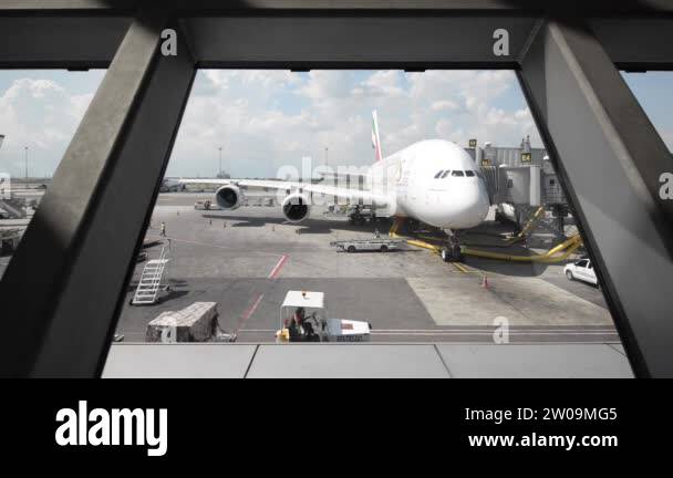 BANGKOK, THAILAND - NOVEMBER 20, 2015: Emirates Airbus in Suvarnabhumi ...