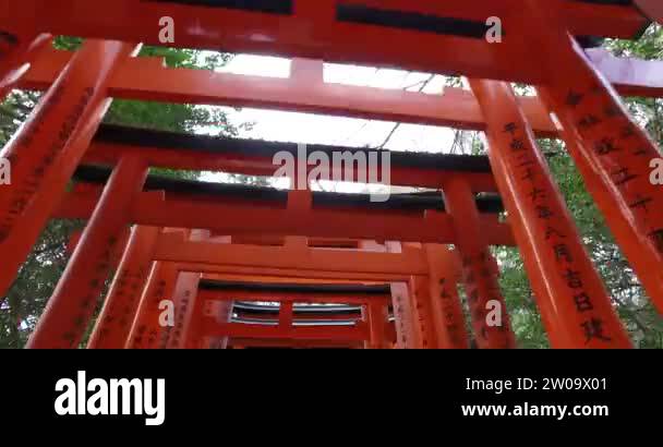 Japanese famous Shinto shrine Fushimi Inari Shrine with thousands of ...