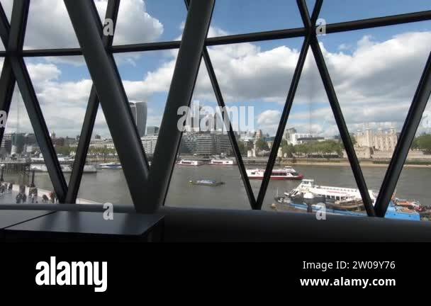 LONDON - MAY 2018: Interior view of City Hall. The building has a ...