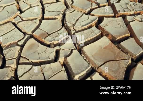 Desert. Aerial view of a beautiful cracks in the ground. texture, deep ...