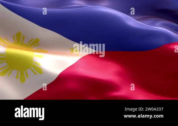 Flag of Philippines waving in the wind. 4K High Resolution Full HD ...
