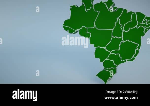 Brazil Map, States and Regions States. 3D Brazilian map intro ...