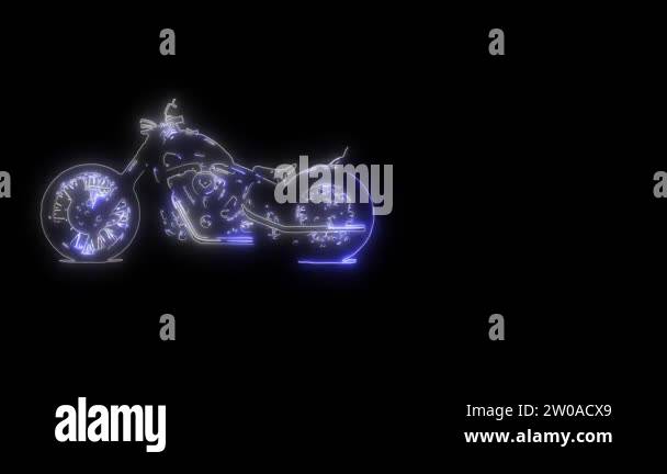 Flaming motorcycle Ride laser animation light Stock Video Footage - Alamy