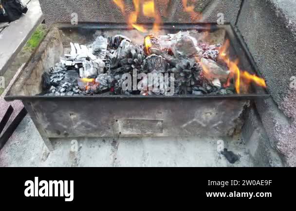 Chicken meat wings that turn over on a barbecue grill.Meat is fried in ...