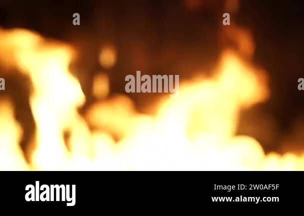 Igniting fire isolated on black background. Detailed real flames ...