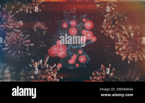Motion graphics map of Germany with the localization and spread of the ...
