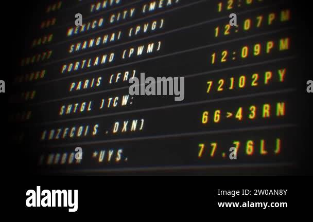 Airport Departure Board Loop/ 4k animation of an airport departure ...