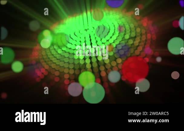 Animation of colored spots of defocused twinkling light passing in ...