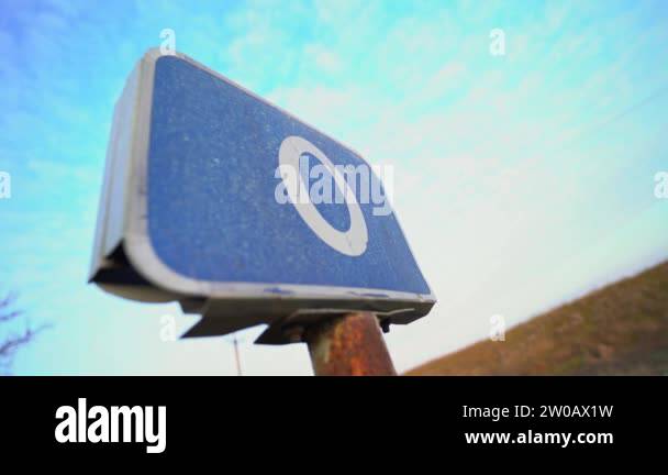 Zero mile, zero kilometer. Check Point. Border of two countries ...