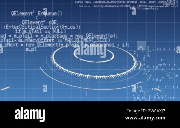 Digital animation of a rotating 3d blueprint model of a house on a ...