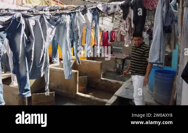 Mumbai, India - February 10, 2019: Daily life of people in Dharavi ...