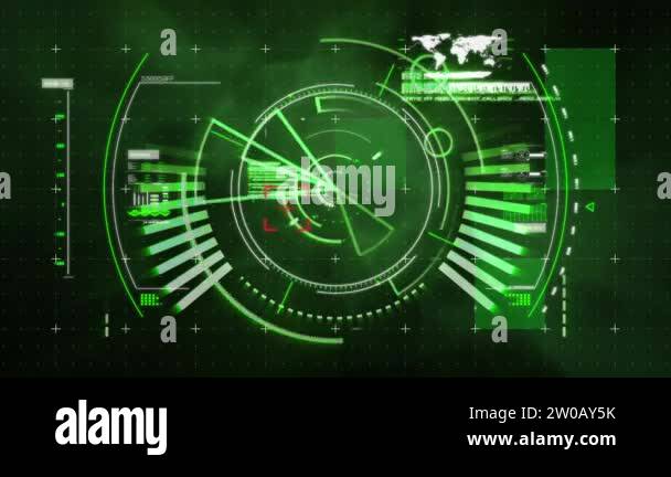 Digital animation of futuristic interface with digital viewfinder and ...