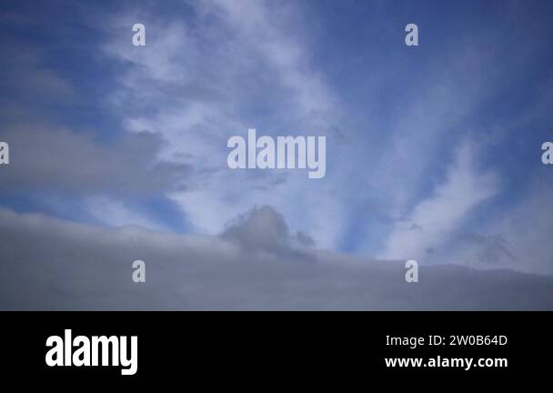 CLOUDS TIME LAPSE, BUILDING MOTION CLOUD WITH BLUE SKY. Puffy fluffy white clouds blue sky time ...